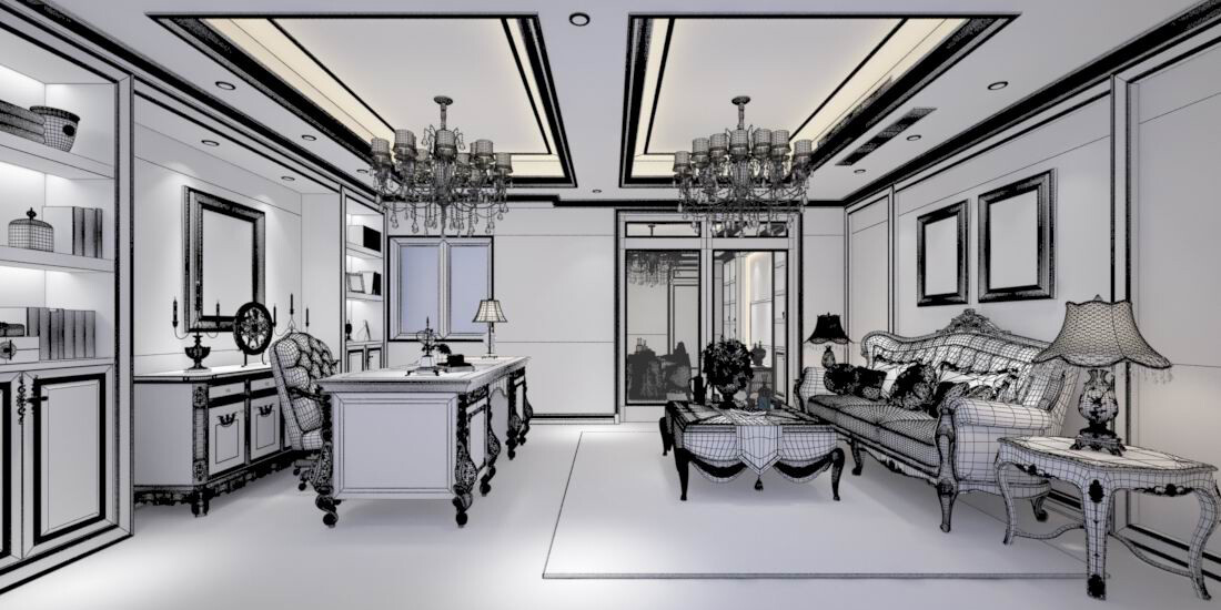 ArtStation - Study Room - American Style - 9410 | Resources