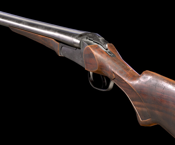 ArtStation - Double Barreled Remington Shotgun PBR Low-poly 3D model ...