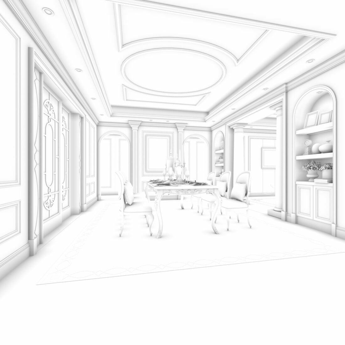 ArtStation - Hallway aisle balcony elevator stairs -023 | Resources