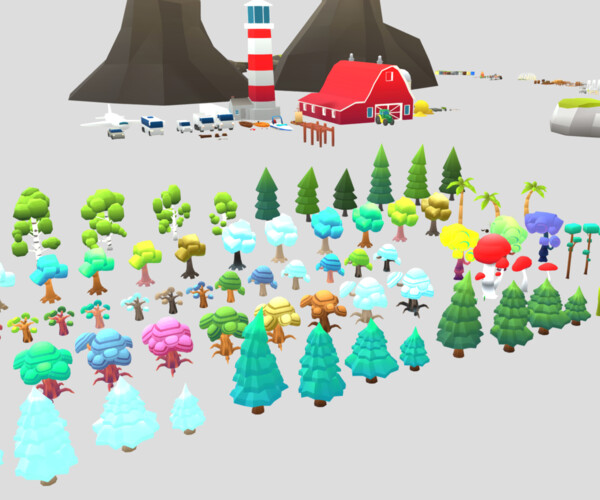 ArtStation - Low Poly Mega Pack with shared texturing | Game Assets