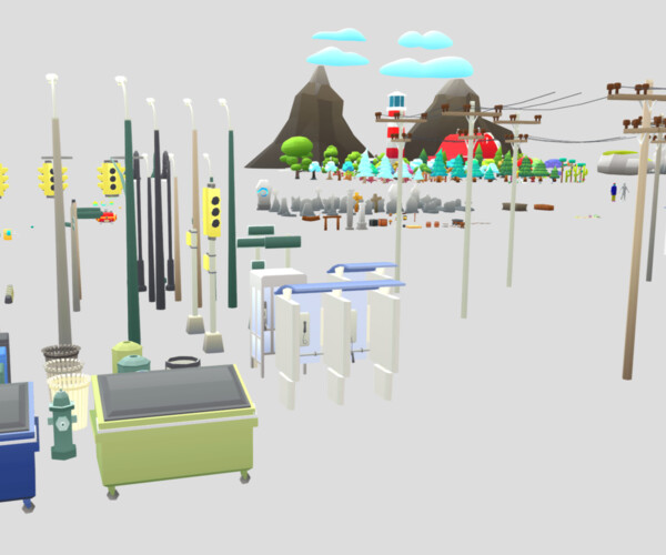 ArtStation - Low Poly Mega Pack with shared texturing | Game Assets