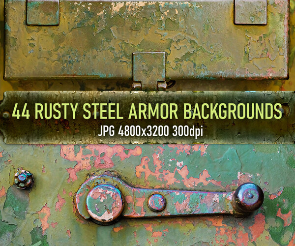 ArtStation - 44 worn, rusty metal vehicle armor elements and surface ...