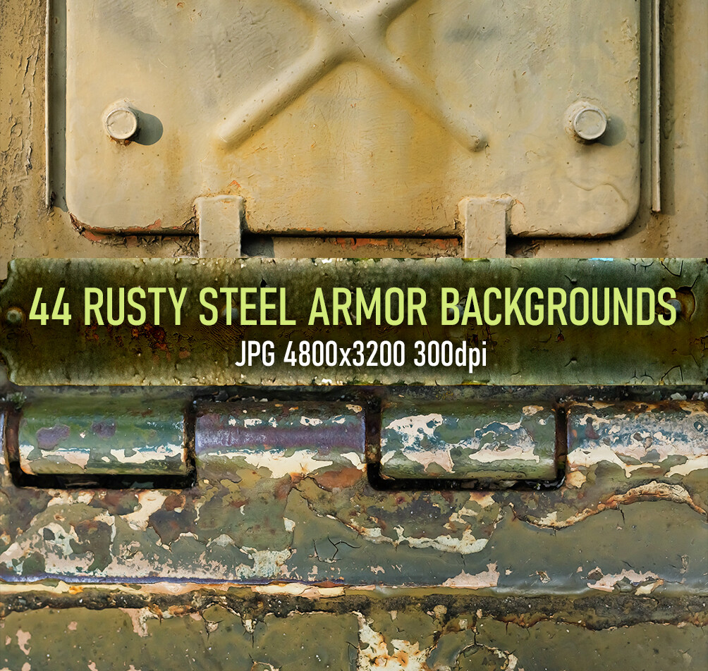 ArtStation - 44 worn, rusty metal vehicle armor elements and surface ...