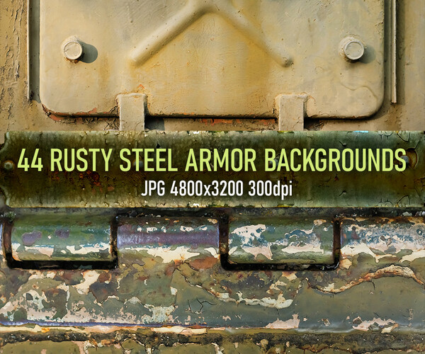 ArtStation - 44 worn, rusty metal vehicle armor elements and surface ...