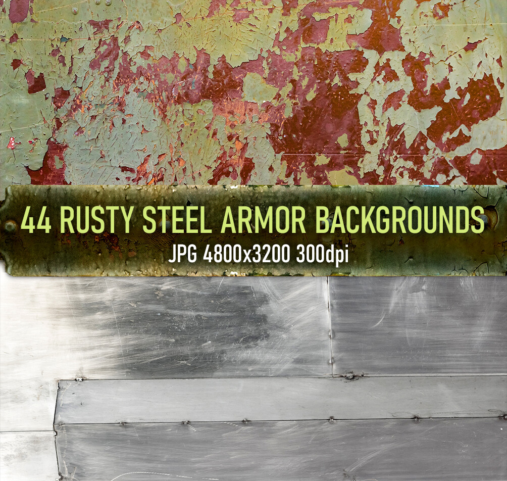 ArtStation - 44 worn, rusty metal vehicle armor elements and surface ...