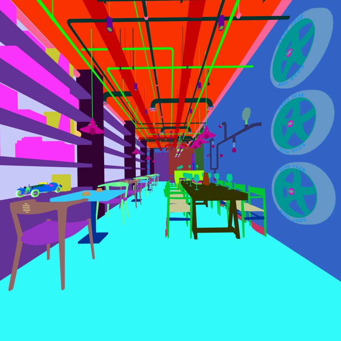 ArtStation - Industrial wind restaurant design 01 | Resources