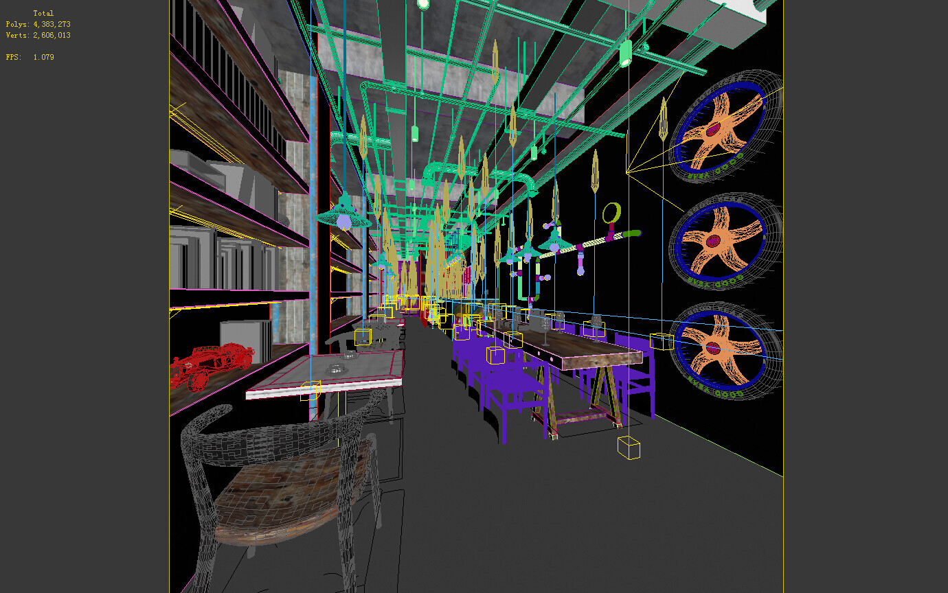 ArtStation - Industrial wind restaurant design 01 | Resources
