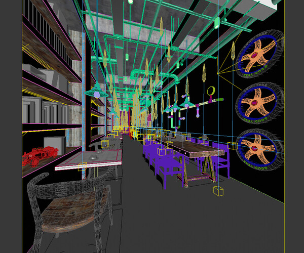 ArtStation - Industrial wind restaurant design 01 | Resources