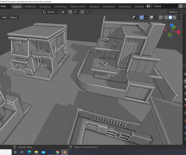 ArtStation - Exterior project , blender workbench render | Resources