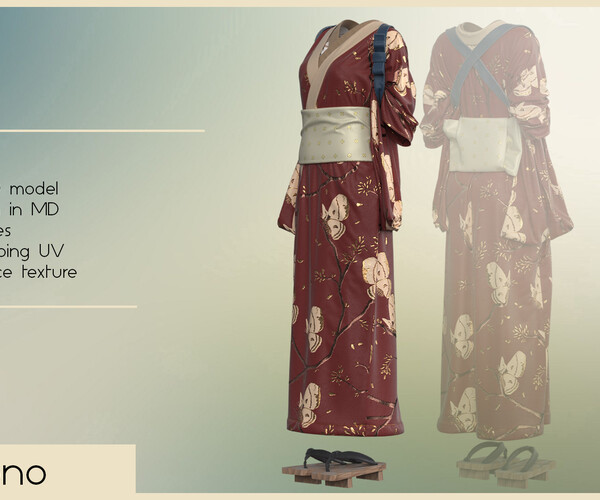 ArtStation - KIMONO (complete female japanese traditional outfit made ...