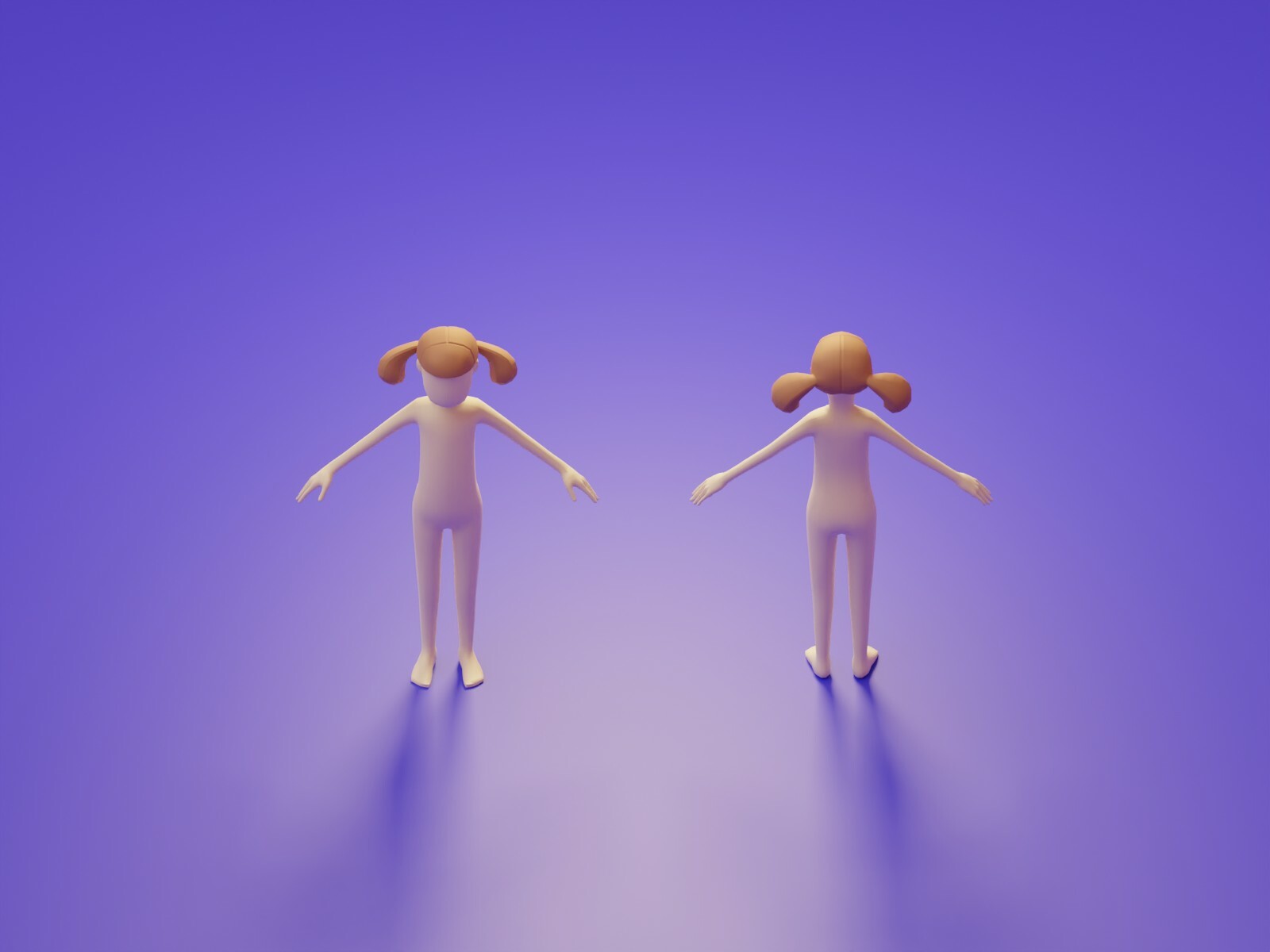 ArtStation - Low Poly 3D Character Base Body People Illustration Set ...