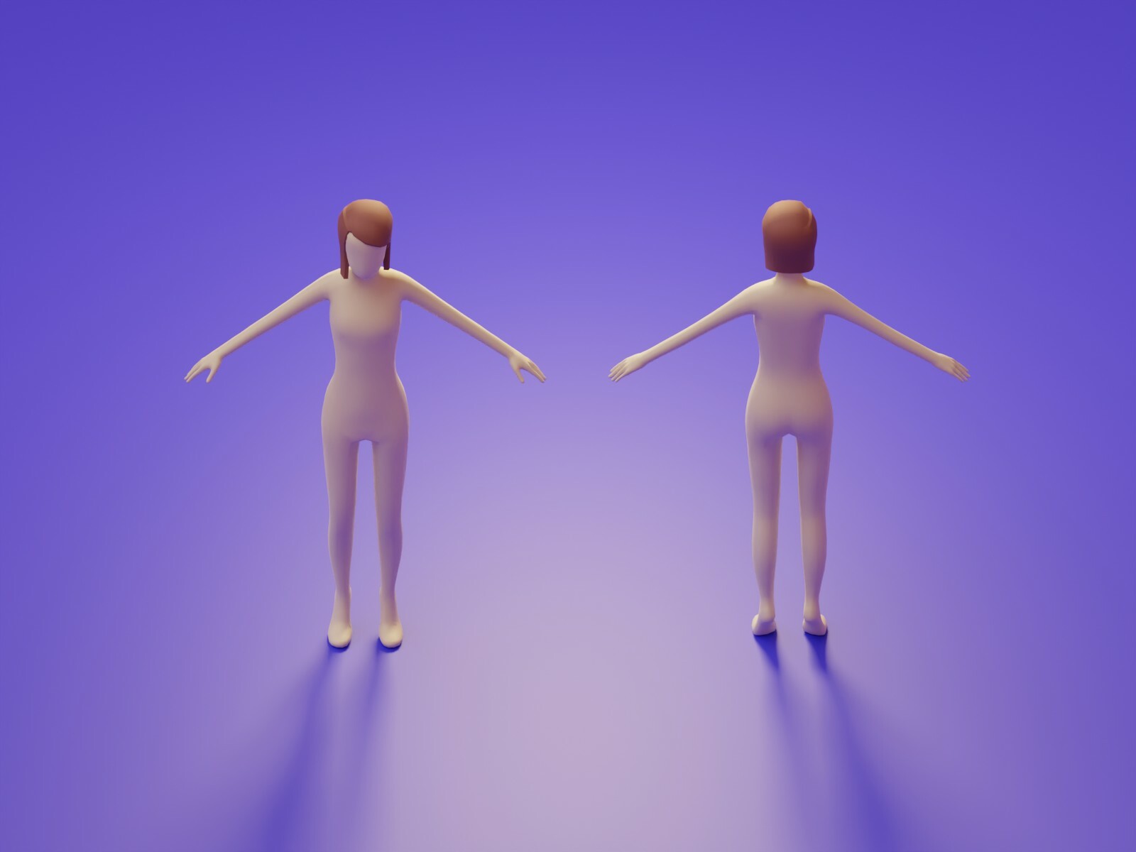 ArtStation - Low Poly 3D Character Base Body People Illustration Set ...