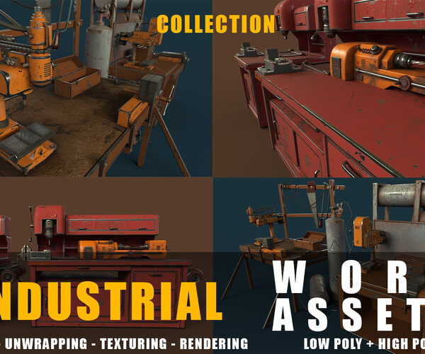 ArtStation - industrial work assets game ready low poly and high poly ...