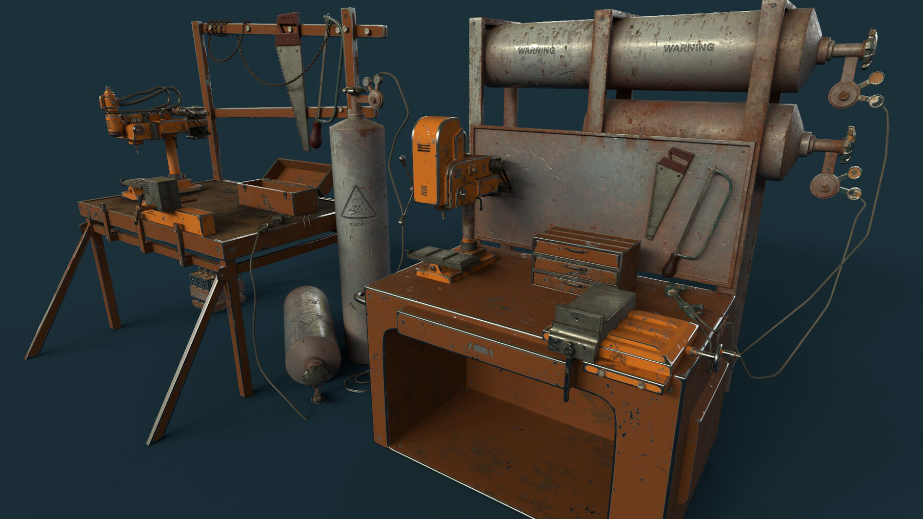 ArtStation - industrial work assets game ready low poly and high poly ...