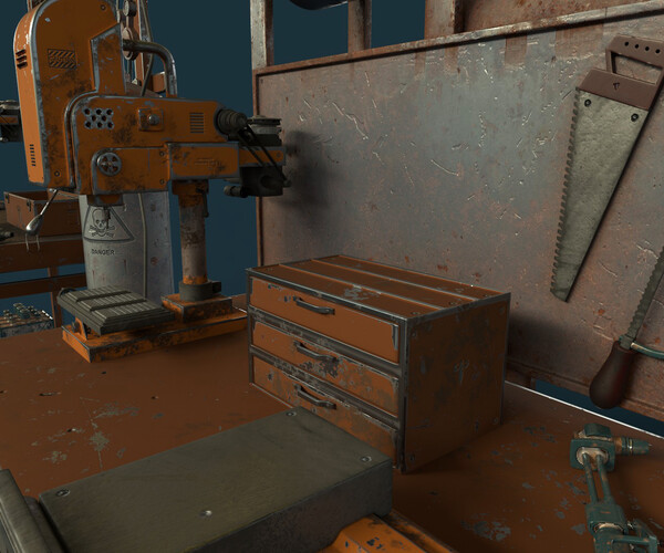 ArtStation - industrial work assets game ready low poly and high poly ...