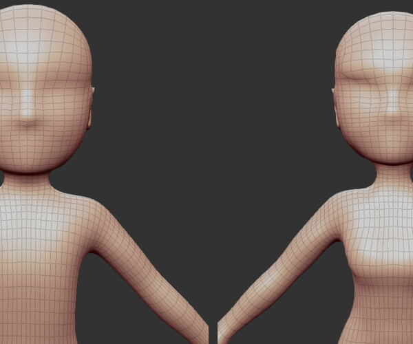 ArtStation - Stylized Children - Male and Female Meshes | Resources