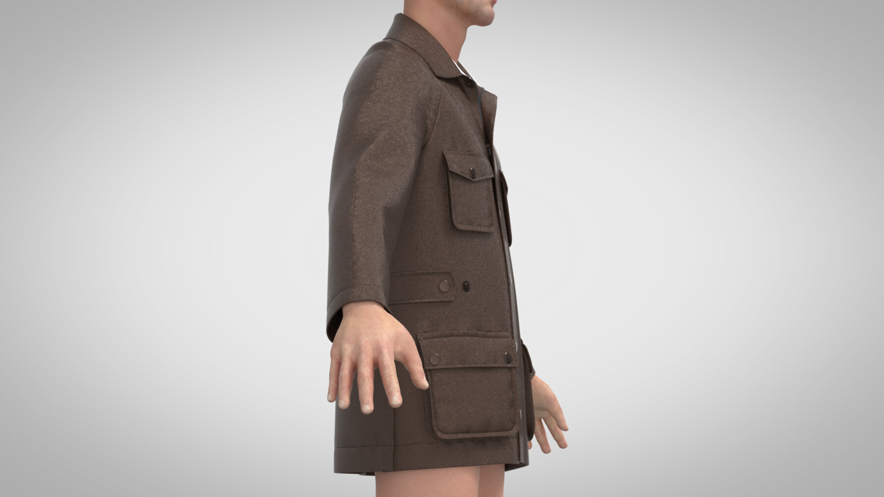 ArtStation - Waxed Jacket, Clo3D, Marvelous Designer +.obj | Game Assets