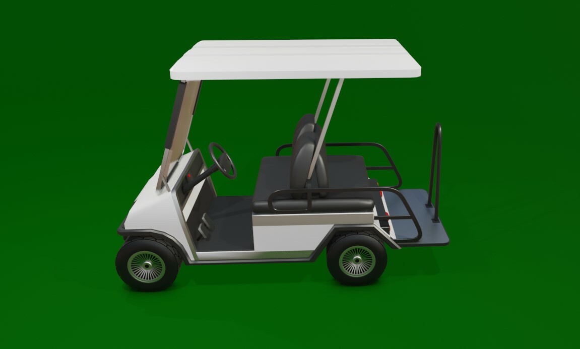ArtStation - Golf Cart - Club Car - Carrinho de Golfe Low-poly 3D model ...