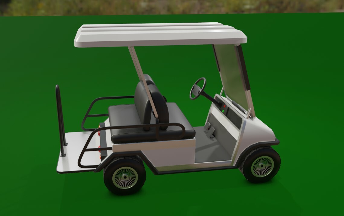 ArtStation - Golf Cart - Club Car - Carrinho de Golfe Low-poly 3D model ...