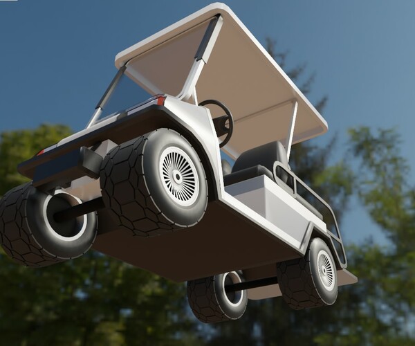 ArtStation - Golf Cart - Club Car - Carrinho de Golfe Low-poly 3D model ...