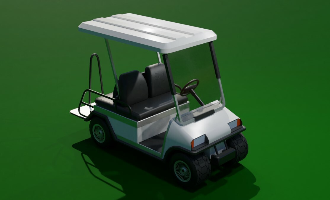ArtStation - Golf Cart - Club Car - Carrinho de Golfe Low-poly 3D model ...