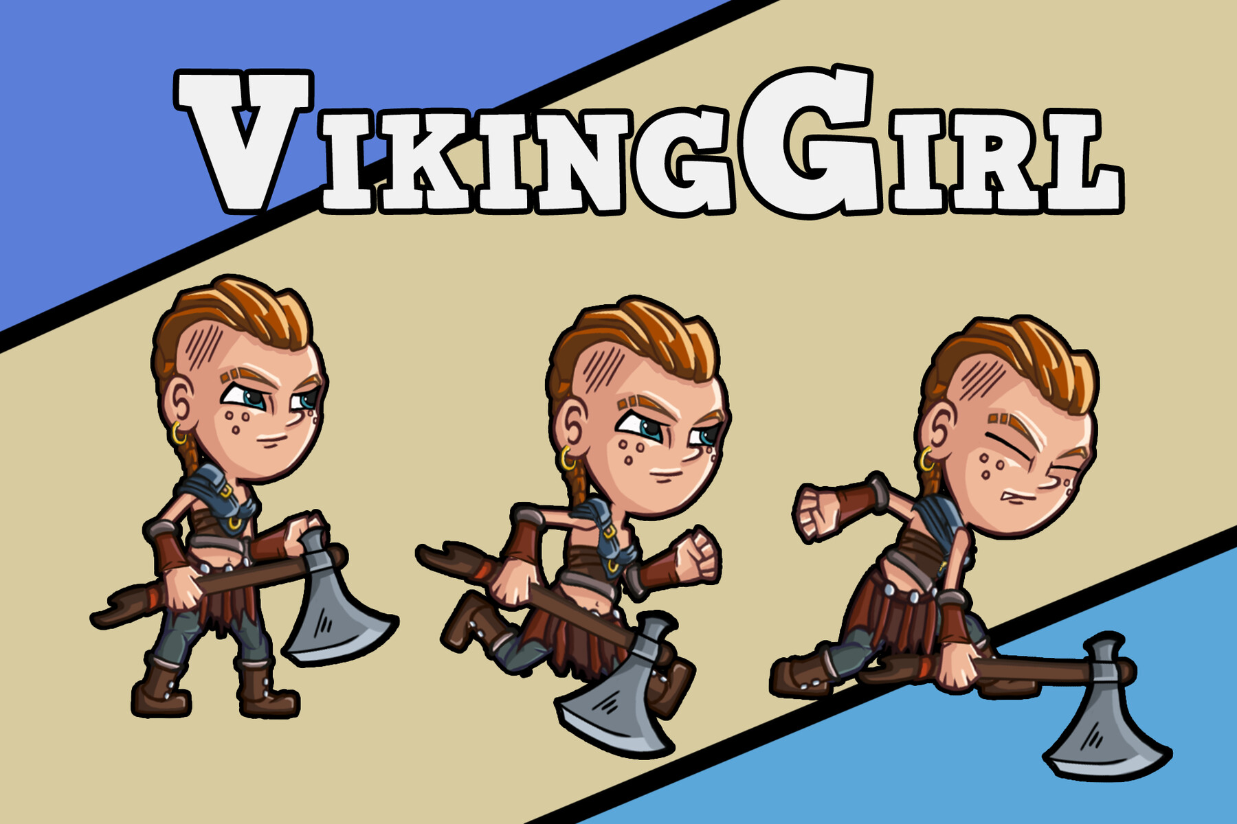 ArtStation - Sprite 2D Viking Girl | Game Assets