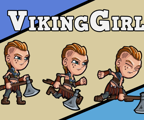 ArtStation - Sprite 2D Viking Girl | Game Assets
