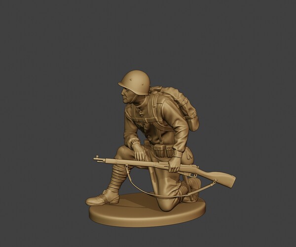 ArtStation - Russian soldier ww2 Crouch R1 | Resources