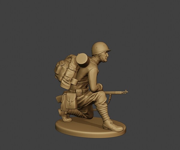 ArtStation - Russian soldier ww2 Crouch R1 | Resources