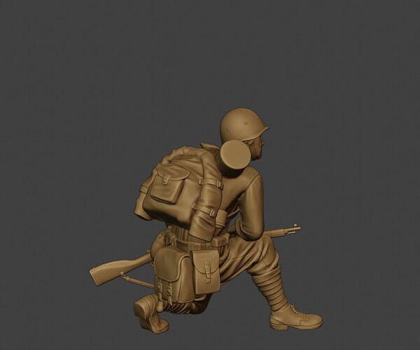 ArtStation - Russian soldier ww2 Crouch R1 | Resources