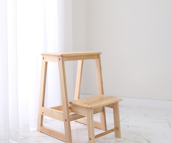 ArtStation - Solid wood 2-tier folding step stool | Resources