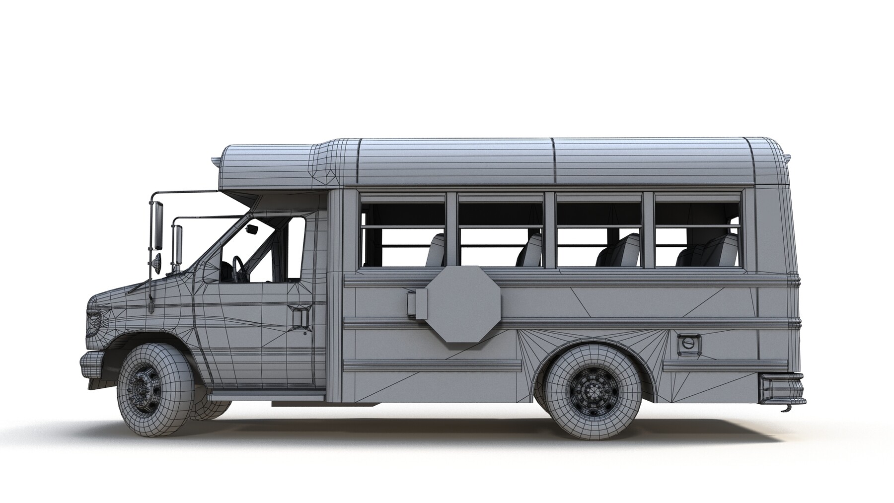 ArtStation - American school mid bus | Game Assets