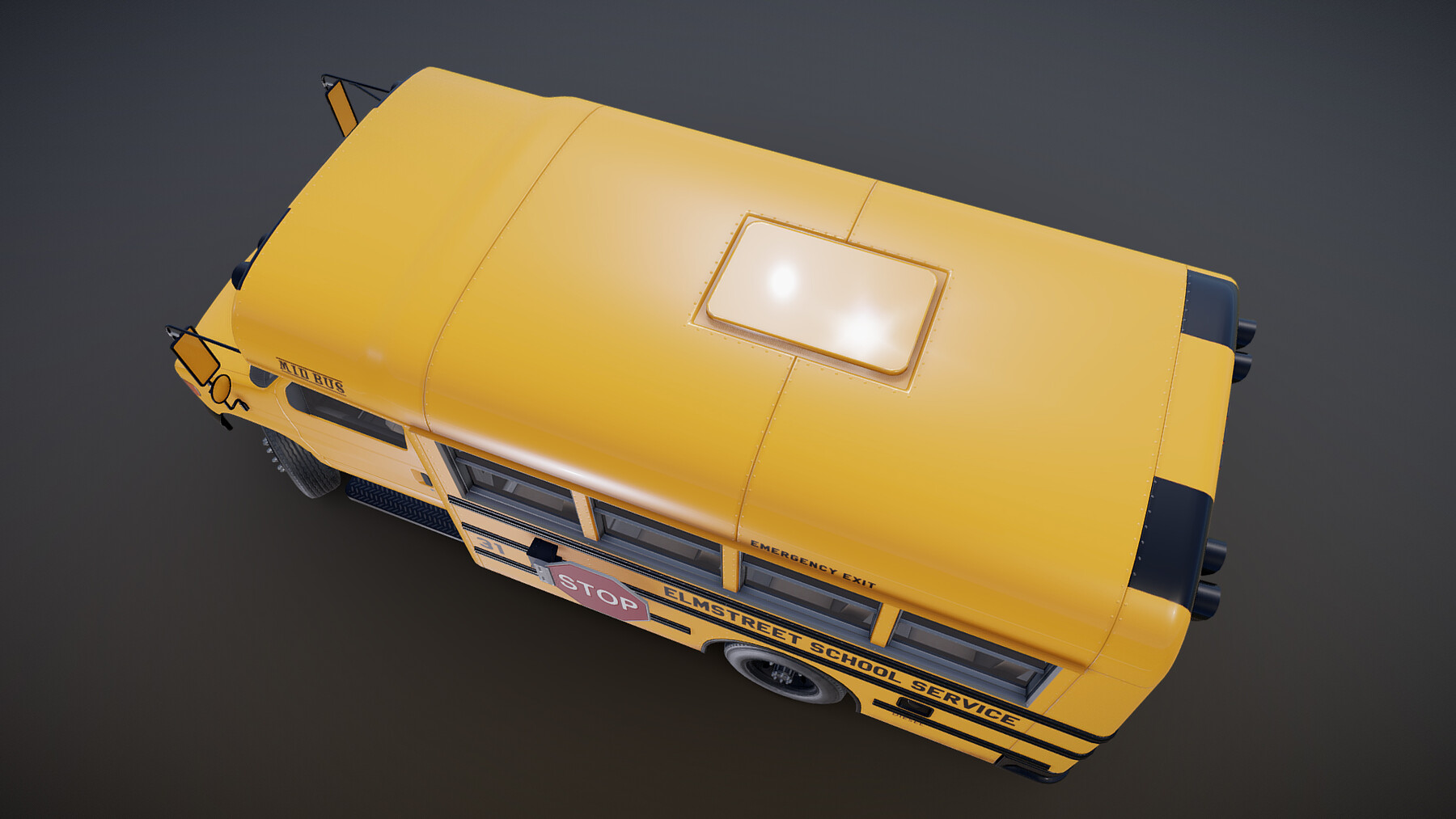 ArtStation - American school mid bus | Game Assets