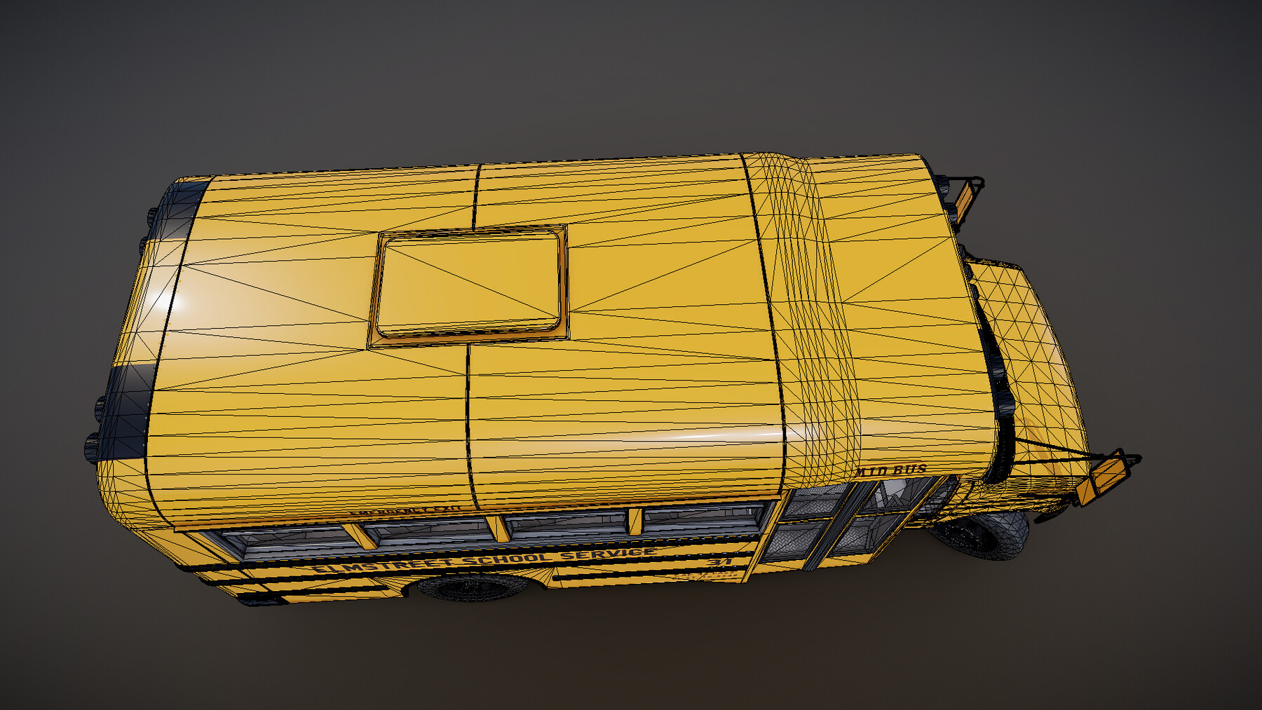 ArtStation - American school mid bus | Game Assets