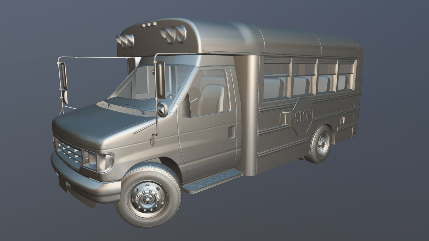 ArtStation - American school mid bus | Game Assets