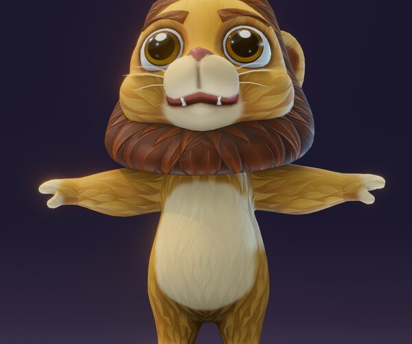 ArtStation - Cartoon Lion Rigged 3D Model | Game Assets