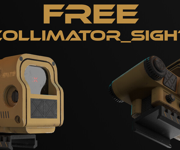 ArtStation - Collimator sight | FREE props, body kit for Game Asset | PBR | Game Assets