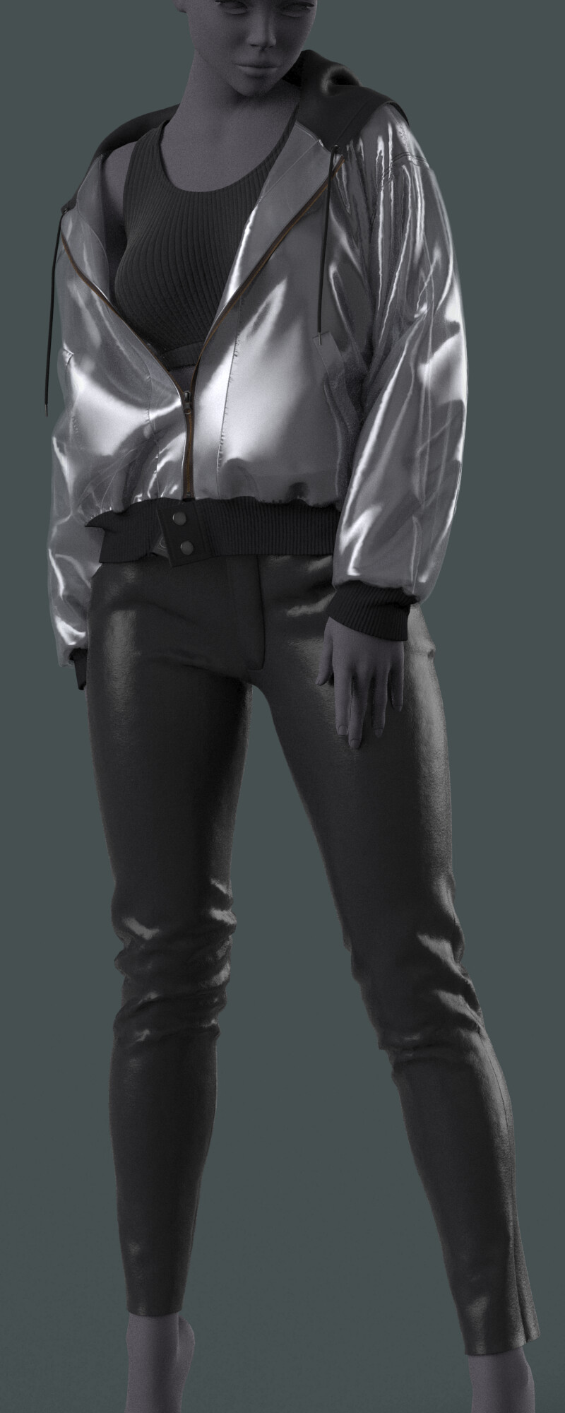 ArtStation - Sheer jacket and leather pants | clo3d | marvelous designer | Resources