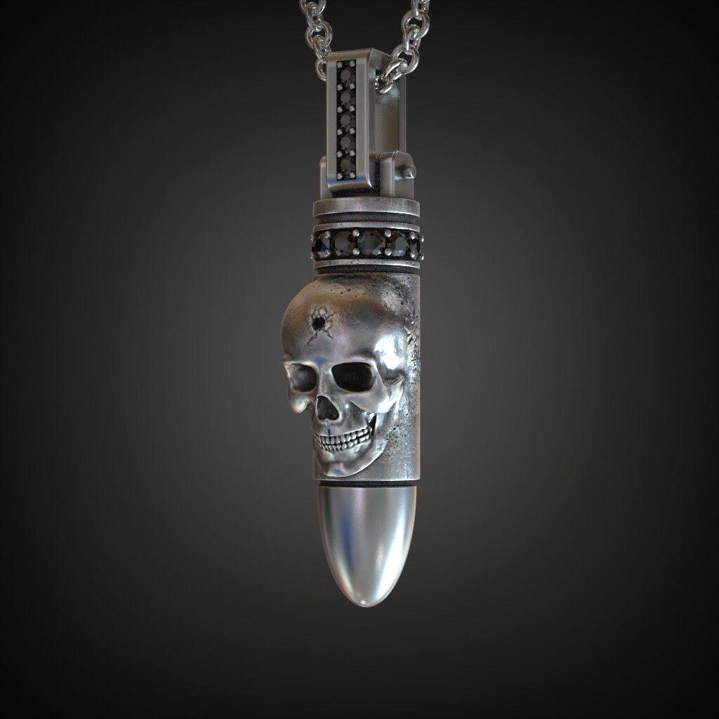 ArtStation - Bullet Skull pendant 3d print model | Resources