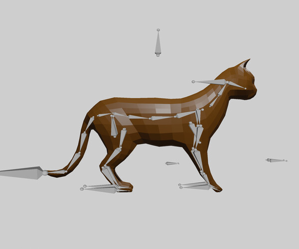 ArtStation - Cat 3D low-poly Model Rigged | Game Assets