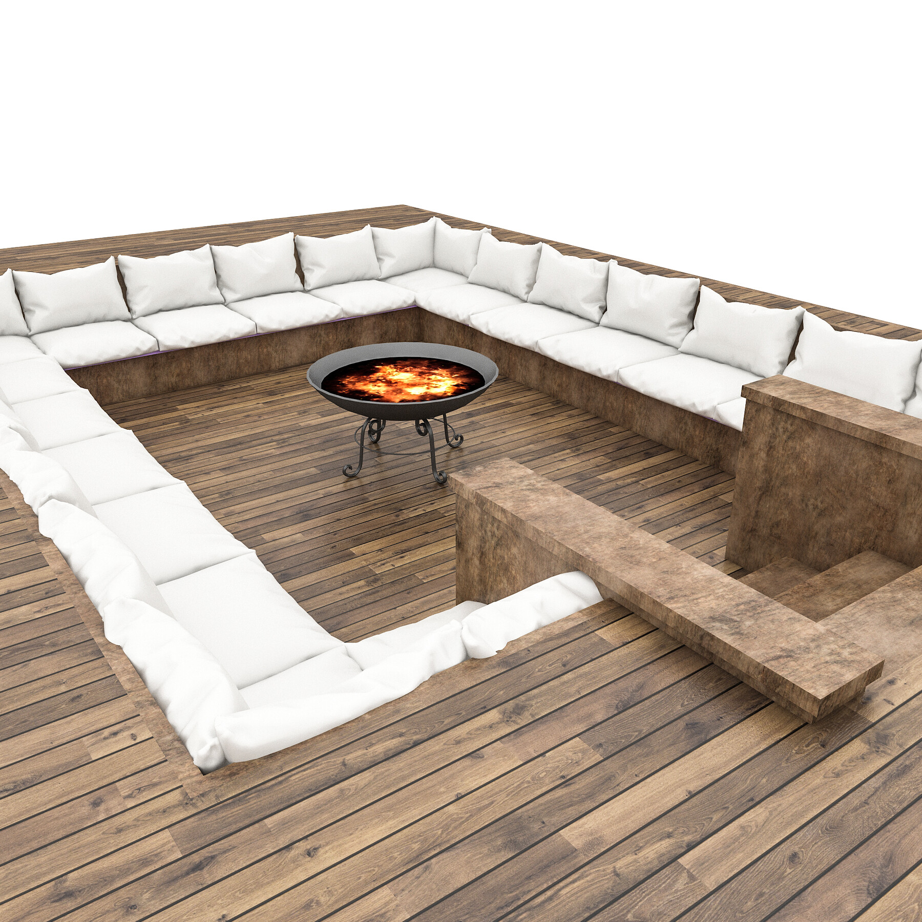 ArtStation - 3D arden decorative fire pit model | Game Assets