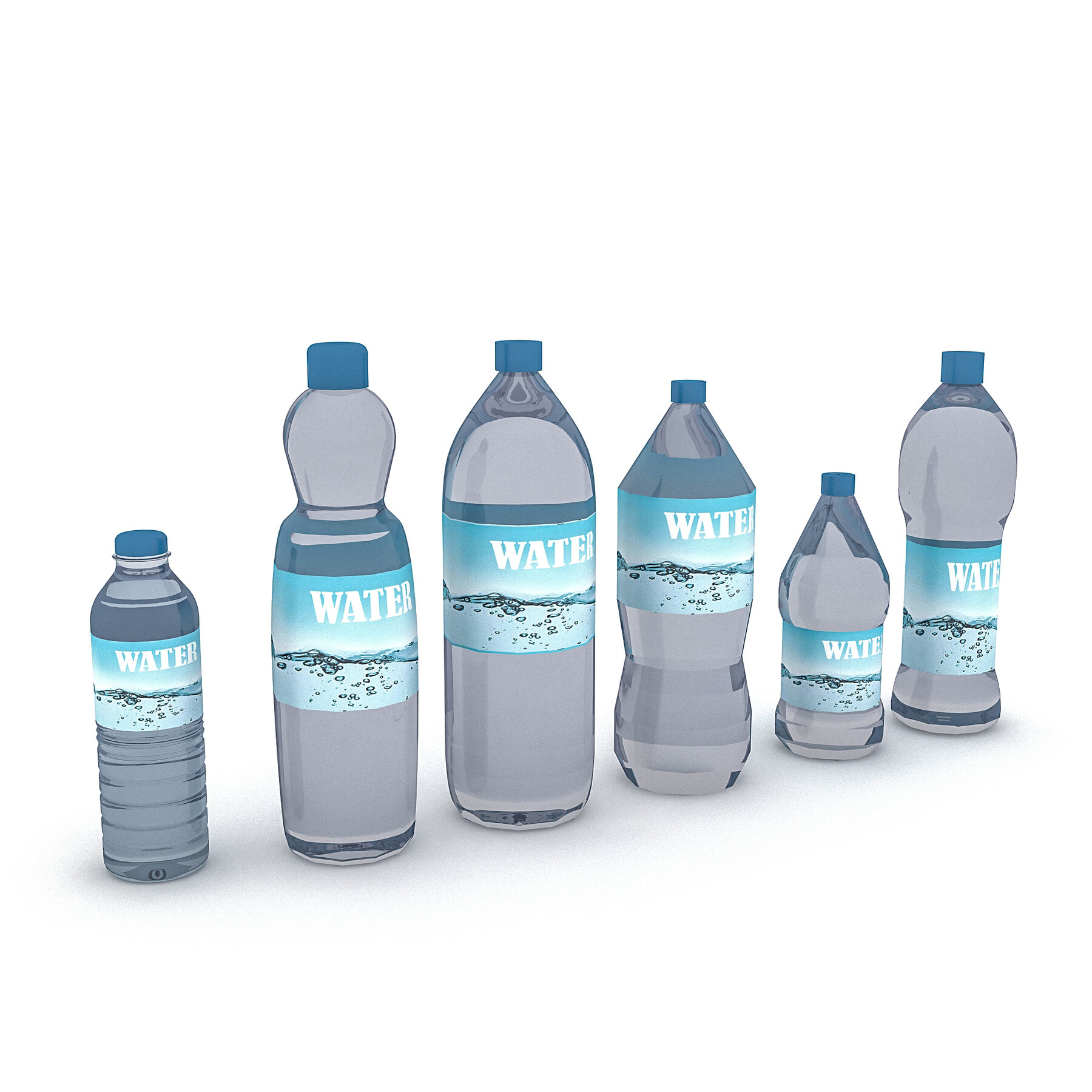 ArtStation - 3D assortment of water bottles | Game Assets