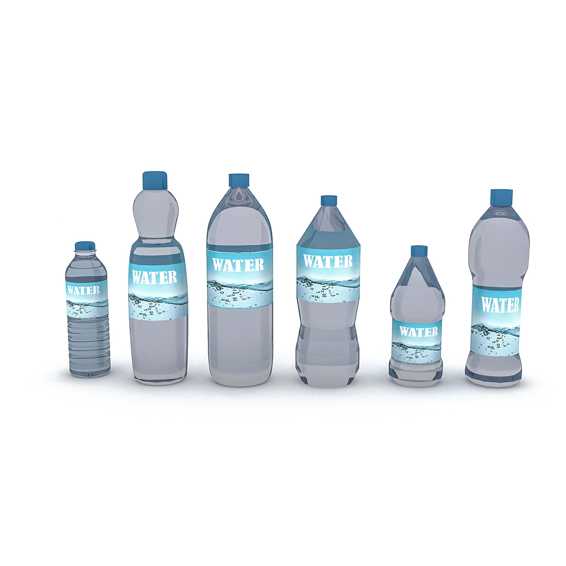 ArtStation - 3D assortment of water bottles | Game Assets