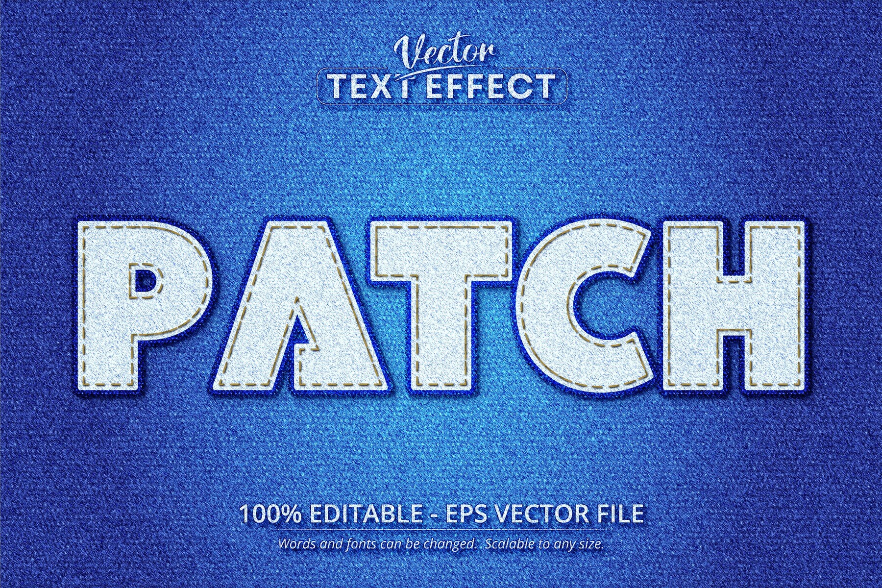 ArtStation - Patch text, realistic denim style editable text effect ...