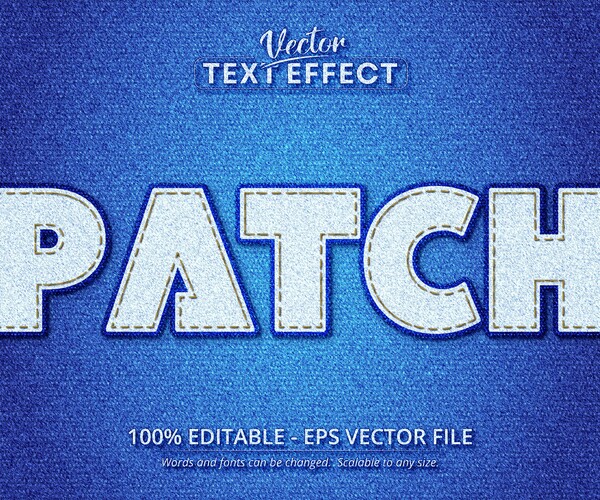 ArtStation - Patch text, realistic denim style editable text effect ...