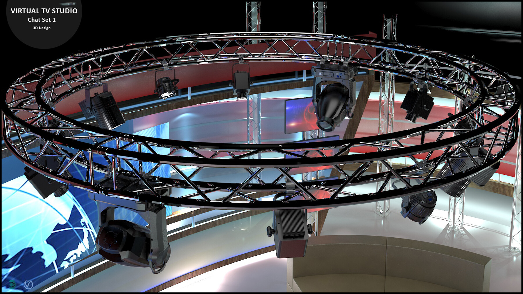ArtStation - Virtual TV Studio Chat Set 1 | Resources