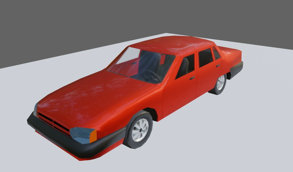 ArtStation - Basic Car - Red - Carro Low-poly 3D model | Game Assets
