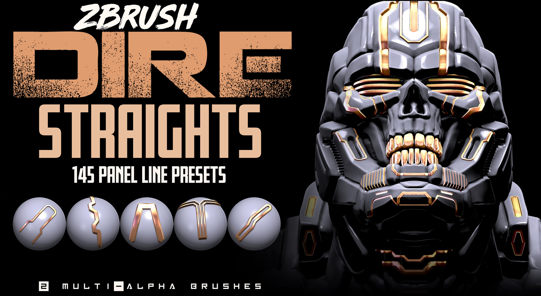 ArtStation - Dire Straights: ZBrush Panel Line Presets | Brushes