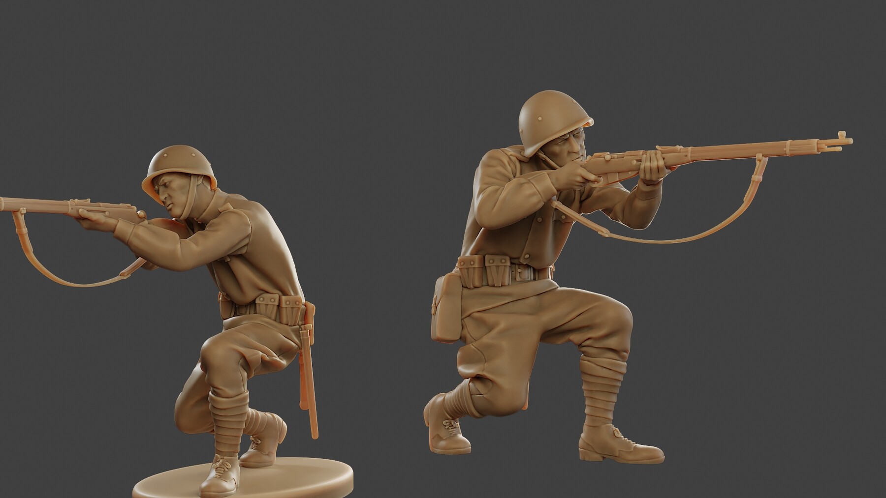 ArtStation - Russian soldier ww2 Shoot Crouch R1 | Resources