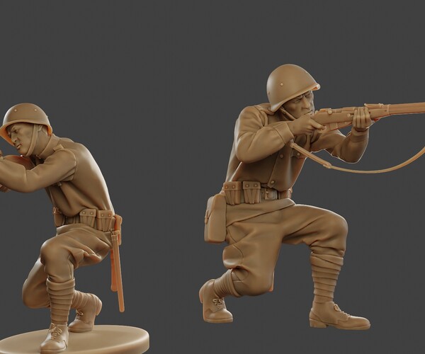 ArtStation - Russian soldier ww2 Shoot Crouch R1 | Resources